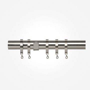28mm Finesse Satin Silver Curtain Pole | Poles Direct